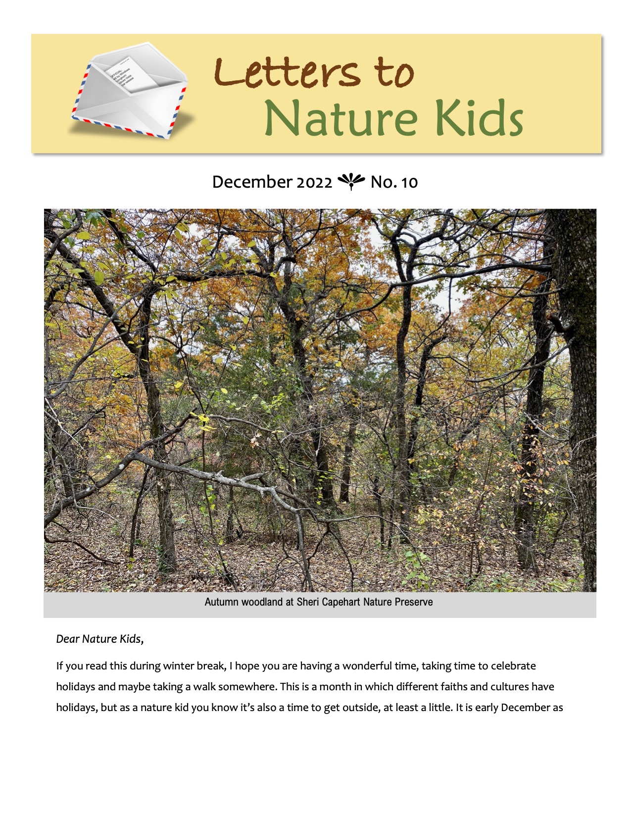 Another Letter to Nature Kids | Our Lives In Nature